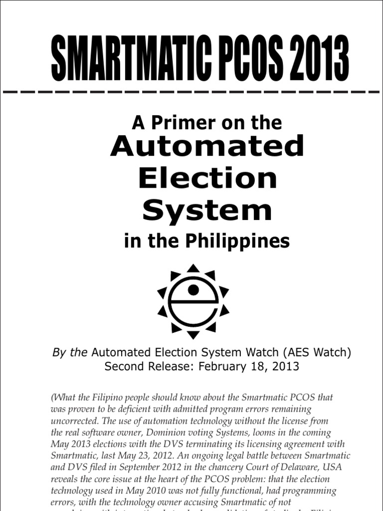 A Primer On The Automated Election System in The Philippines by ...