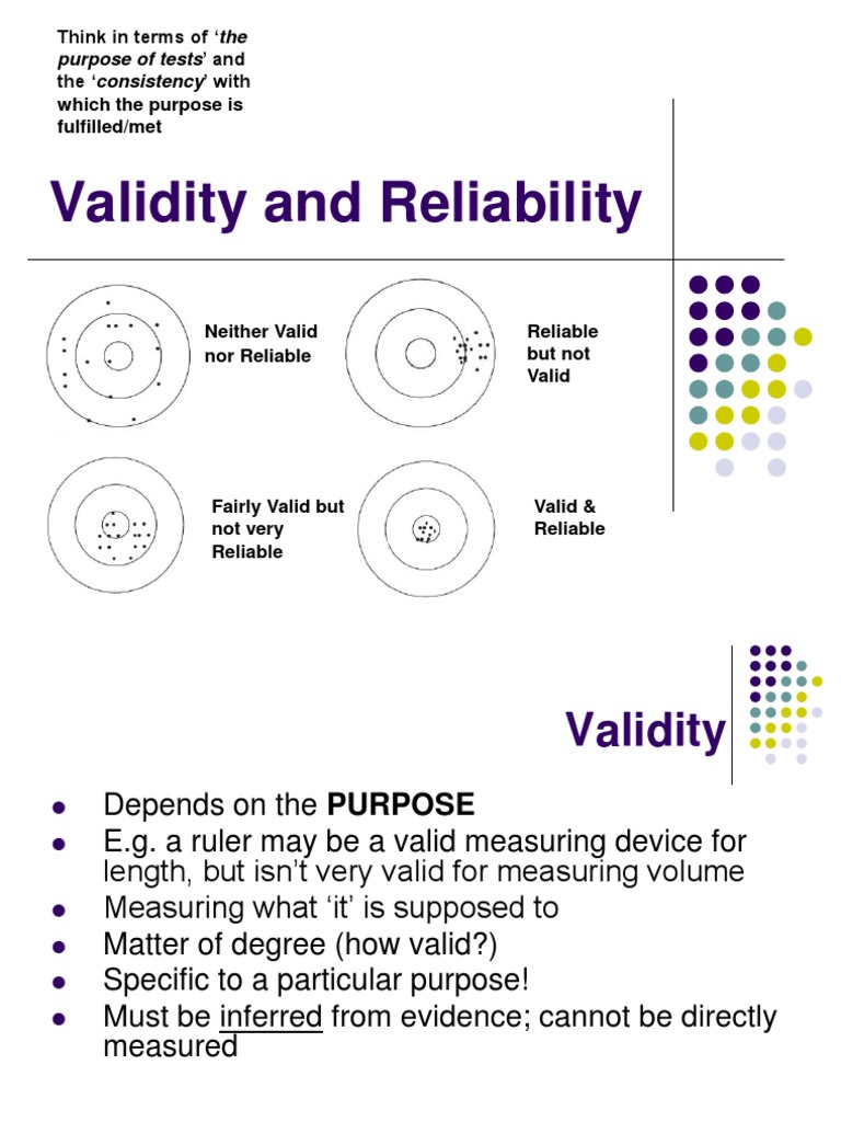 Validity and Reliability in Testing | PDF | Validity (Statistics ...