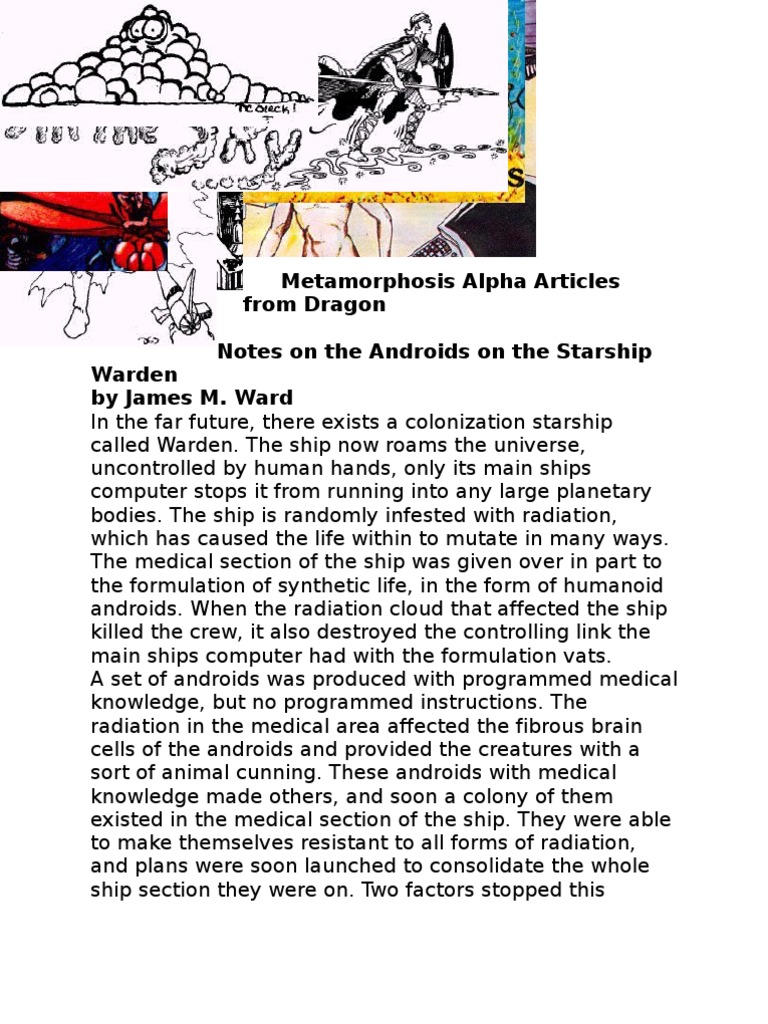 Metamorphosis Alpha Articles From Dragon | PDF | Radiation | Robot
