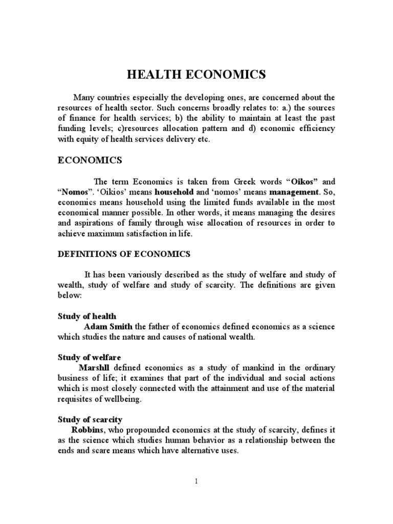 Health Economics | PDF