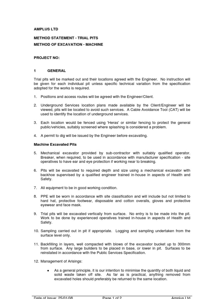 Trial Pits Experiment | PDF | Excavation (Archaeology) | Personal Protective Equipment