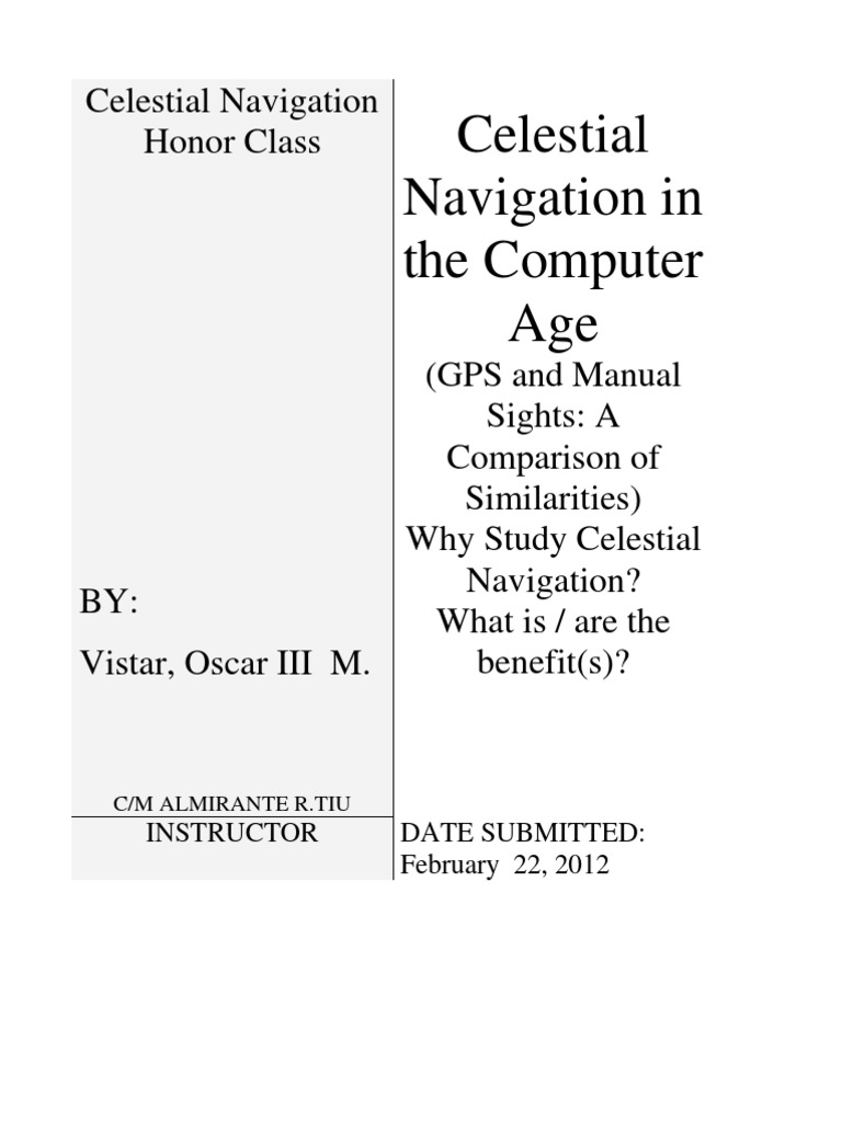 Celestial Navigation in The Computer Age | PDF | Navigation | Global ...