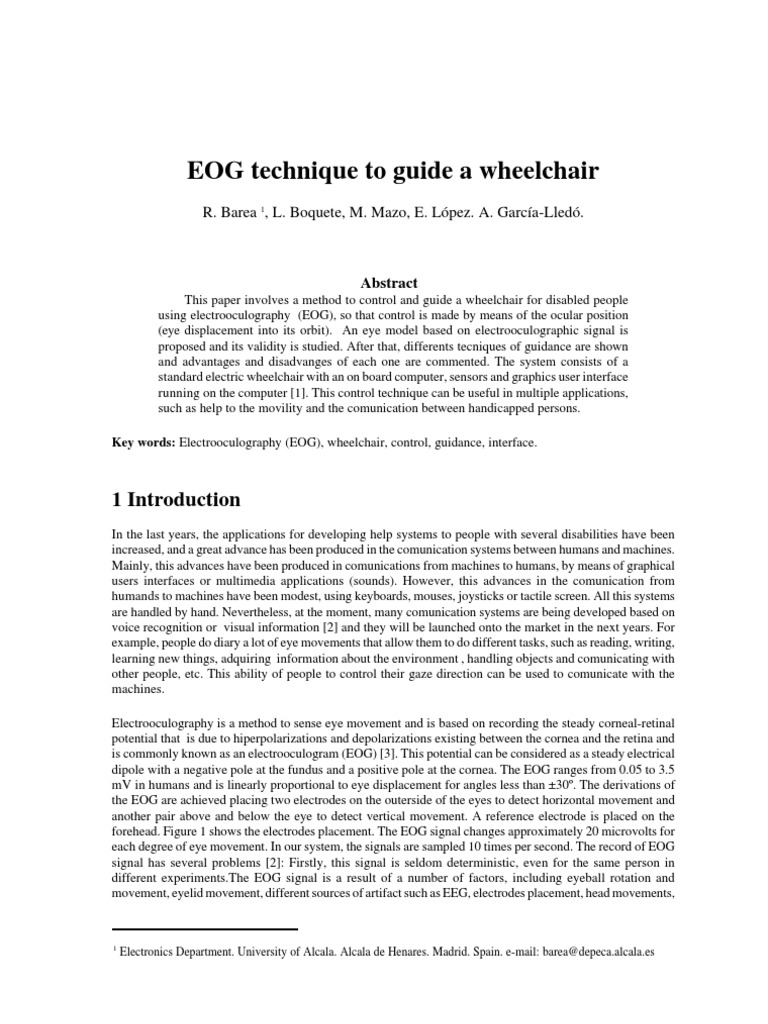 EOG Technique To Guide Wheelchair | PDF | Wheelchair | Graphical User Interfaces