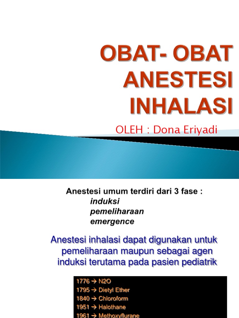 Obat-Obat Anestesi Inhalasi | PDF