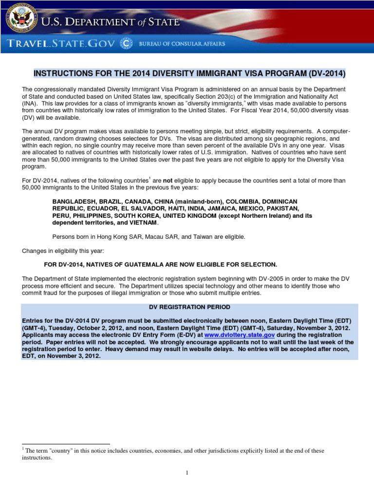 DV 2014 Instructions | PDF | Finance & Money Management