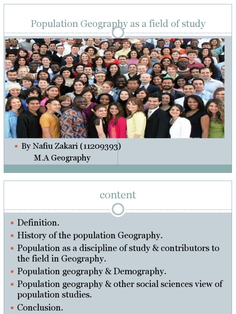 Population Geography As A Field of Study | PDF | Geography | Social Science
