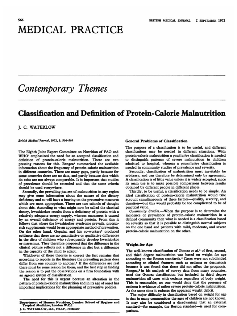 Classification Malnutrition | PDF | Malnutrition | Emergency Medical ...