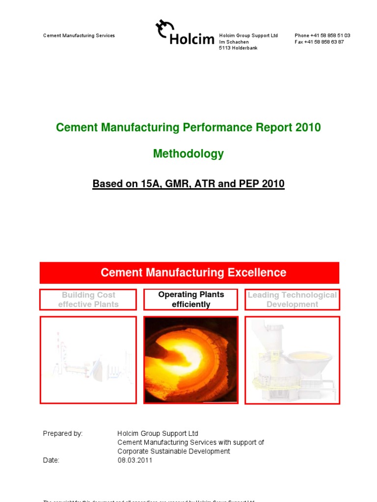Cement Manufacturing Performance Report of GC 2007 | PDF | Mill ...