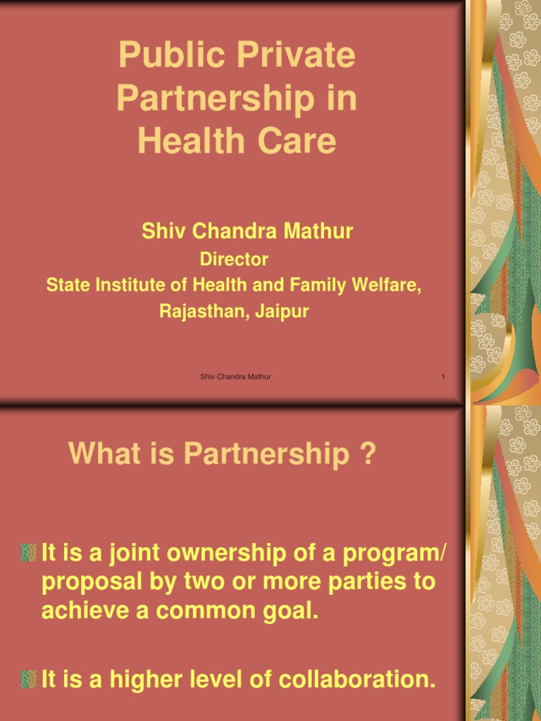 Public Private Partnership in Health Care: Shiv Chandra Mathur | PDF ...