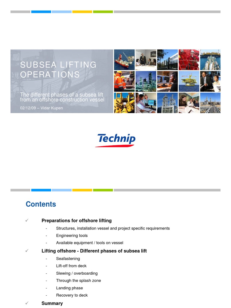 1 - The Different Phases of A Subsea Lift From An Offshore Construction ...