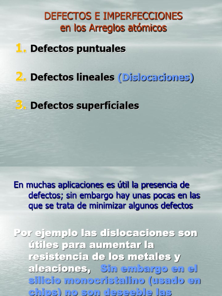 Defectos e Imperfecciones en Cristales | PDF | Dislocación | Cristal