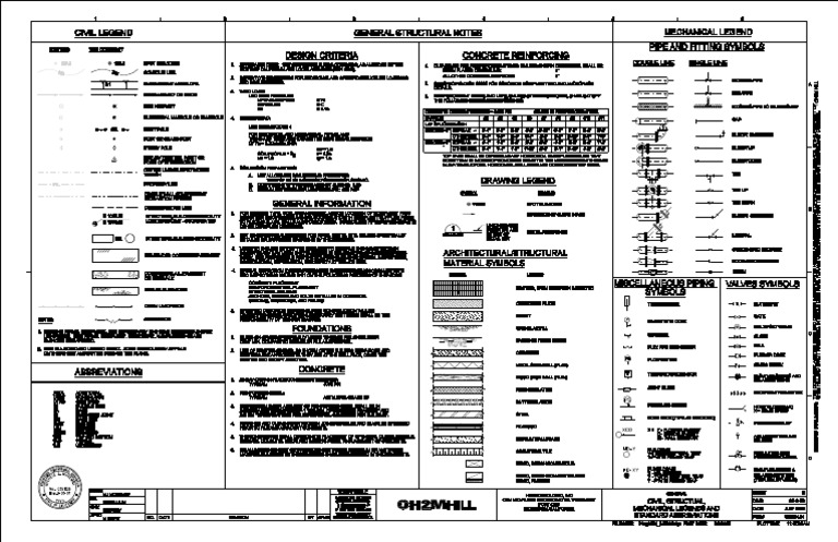 Civil Legend: Mechanical Legend Pipe and Fitting Symbols General ...