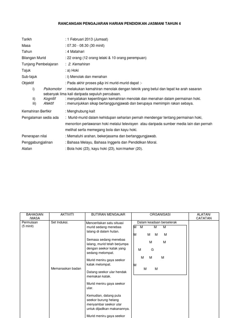 RPH Hoki | PDF | Olahraga & Rekreasi