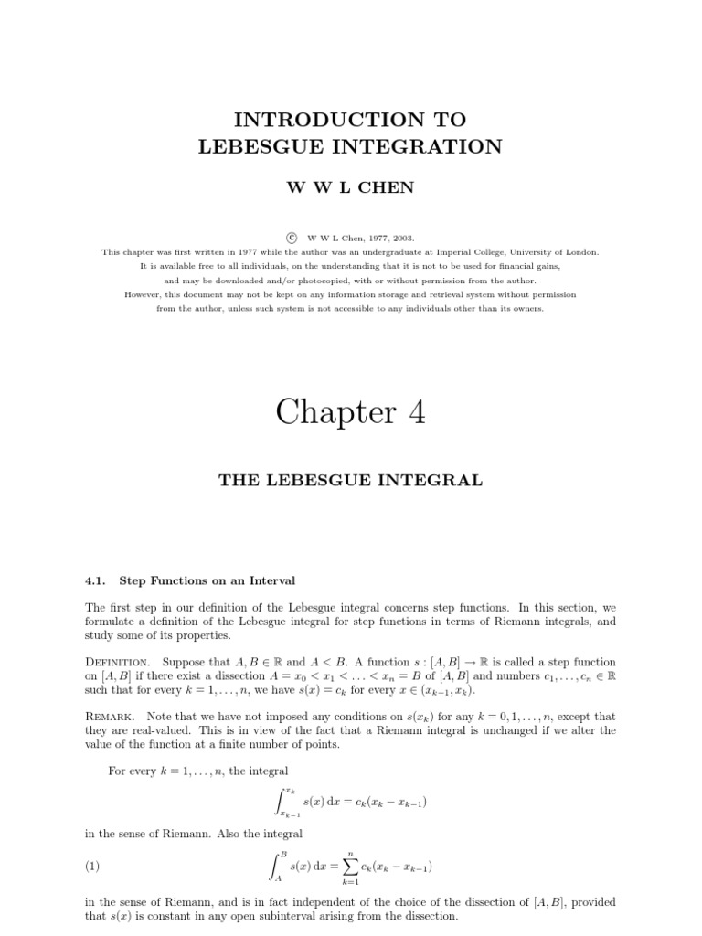 Introduction to Lebesgue integral.pdf | Lebesgue Integration | Integral