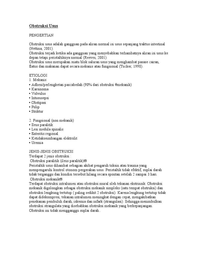 Obstruksi Usus | PDF