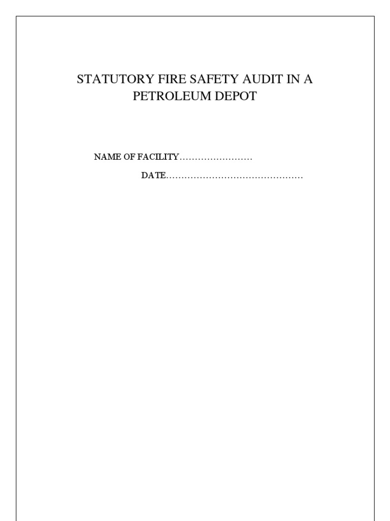 Fire Safety Audit - Report Template | Flammability | Fire Safety