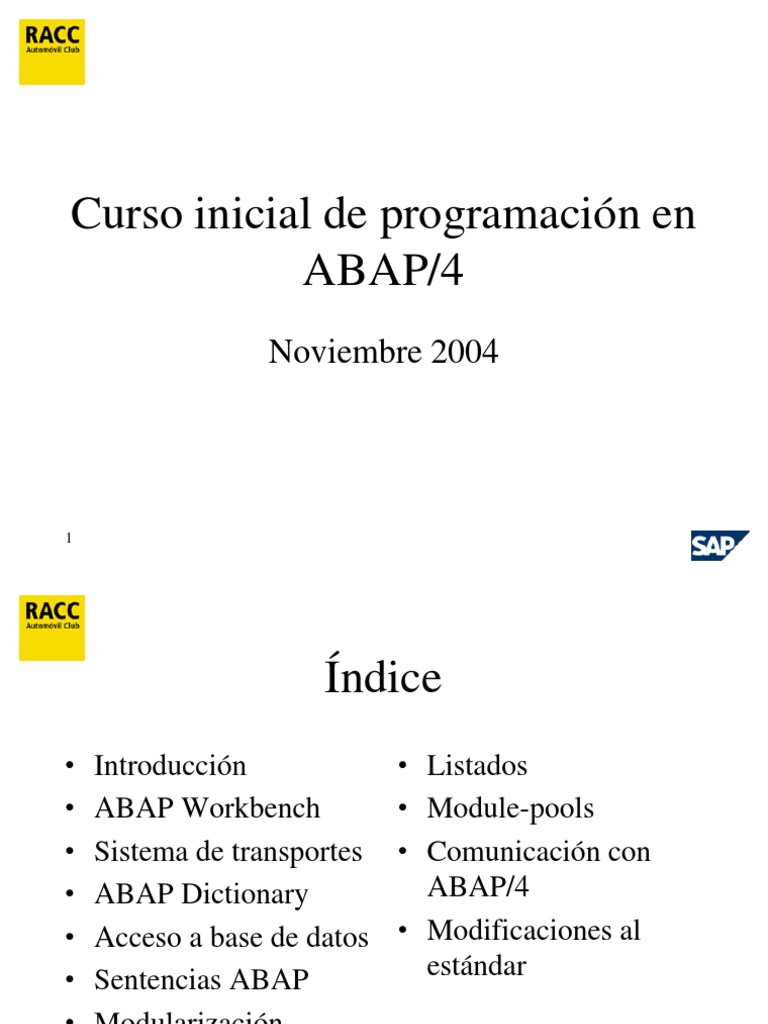 Curso Basico Abap4 | PDF | SQL | Tecnología digital