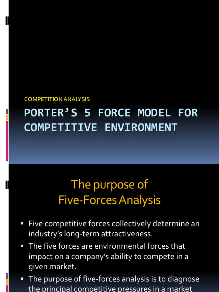 5 - Porter's 5 Force Model | PDF | Competition | Supply Chain