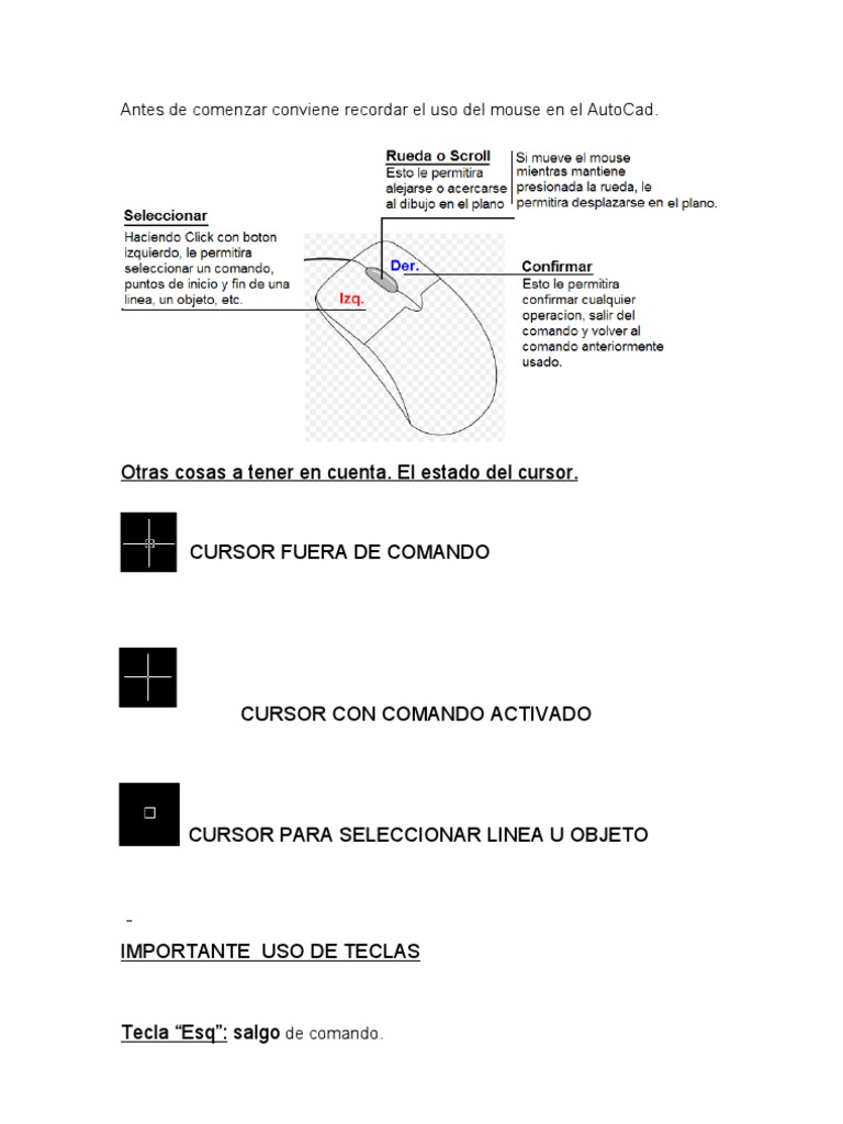 Guía Rápida de Comandos AutoCAD | PDF