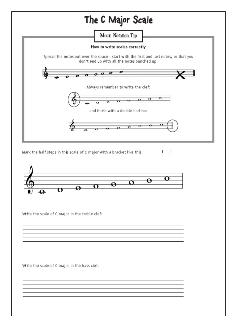 07 C Major Scale Worksheet | PDF