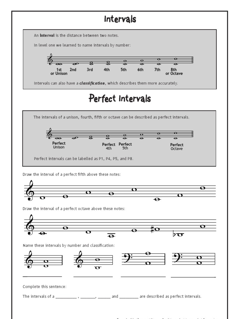 11 Bk2 Intervals Theory Worksheet | PDF