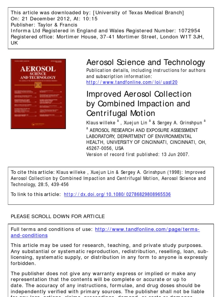 Enhanced Aerosol Collection Techniques | PDF