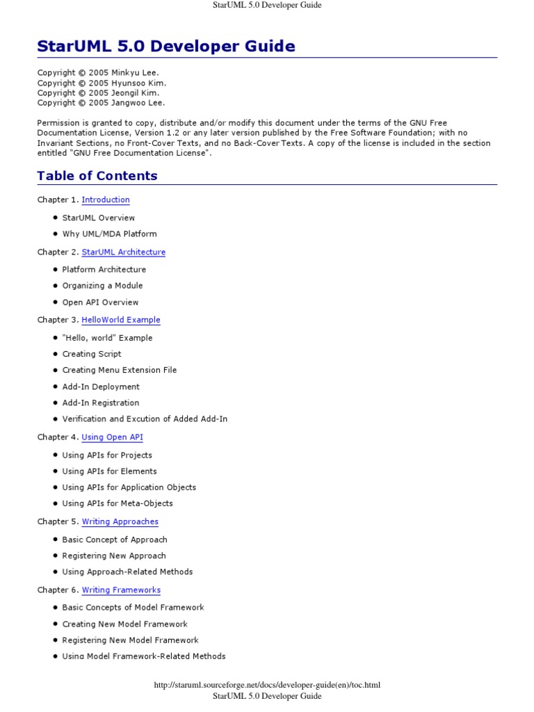 StarUML 5.0 Developer Guide | PDF | Application Programming Interface | Unified Modeling Language