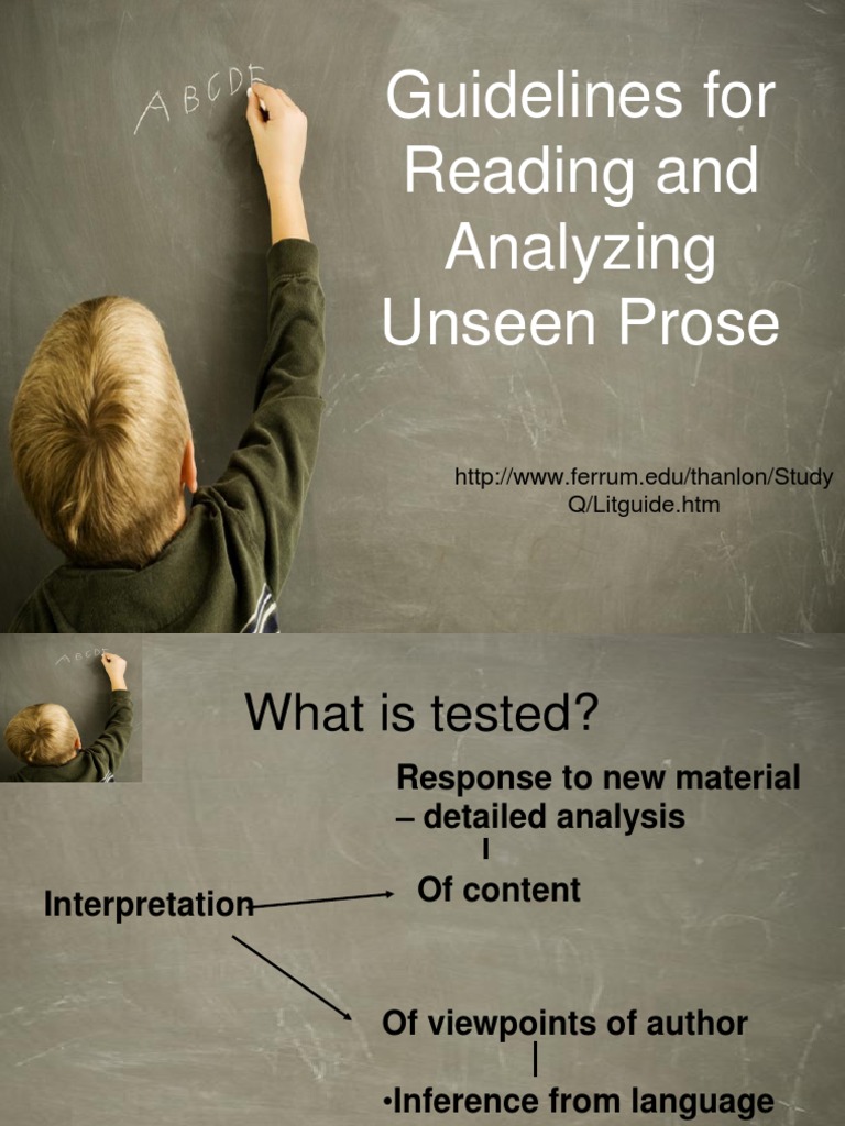 Guidelines For Reading and Analyzing Unseen Prose | PDF | Human ...