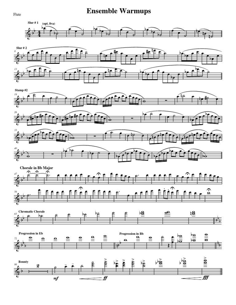 Ensemble Warm Ups Flute | PDF