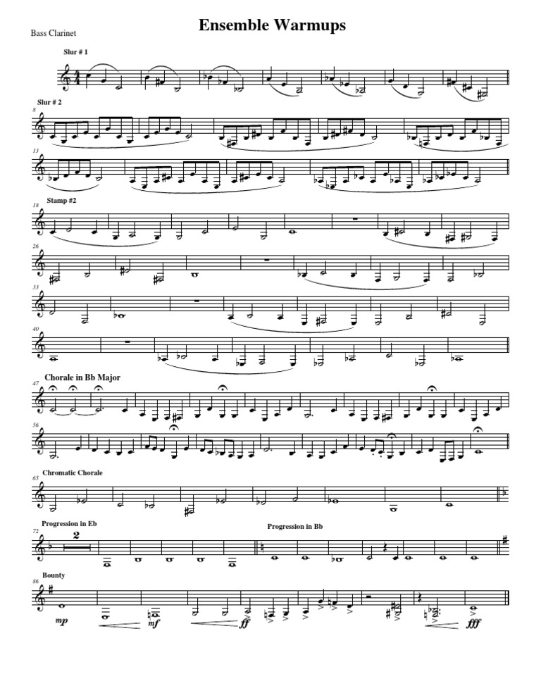 Ensemble Warm Ups Bass Clarinet | PDF | Livres de cuisine, nourriture ...