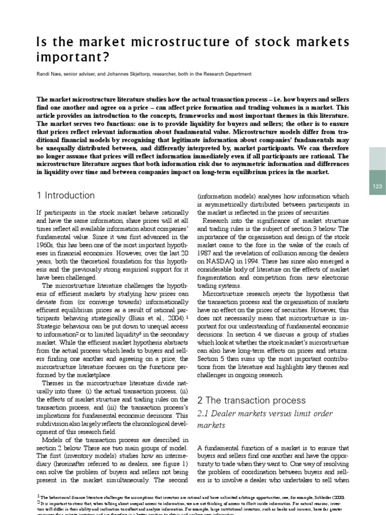 Microstructure Stock Market | PDF