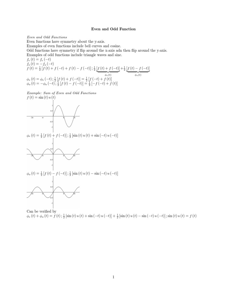 Even and Odd Functions | PDF