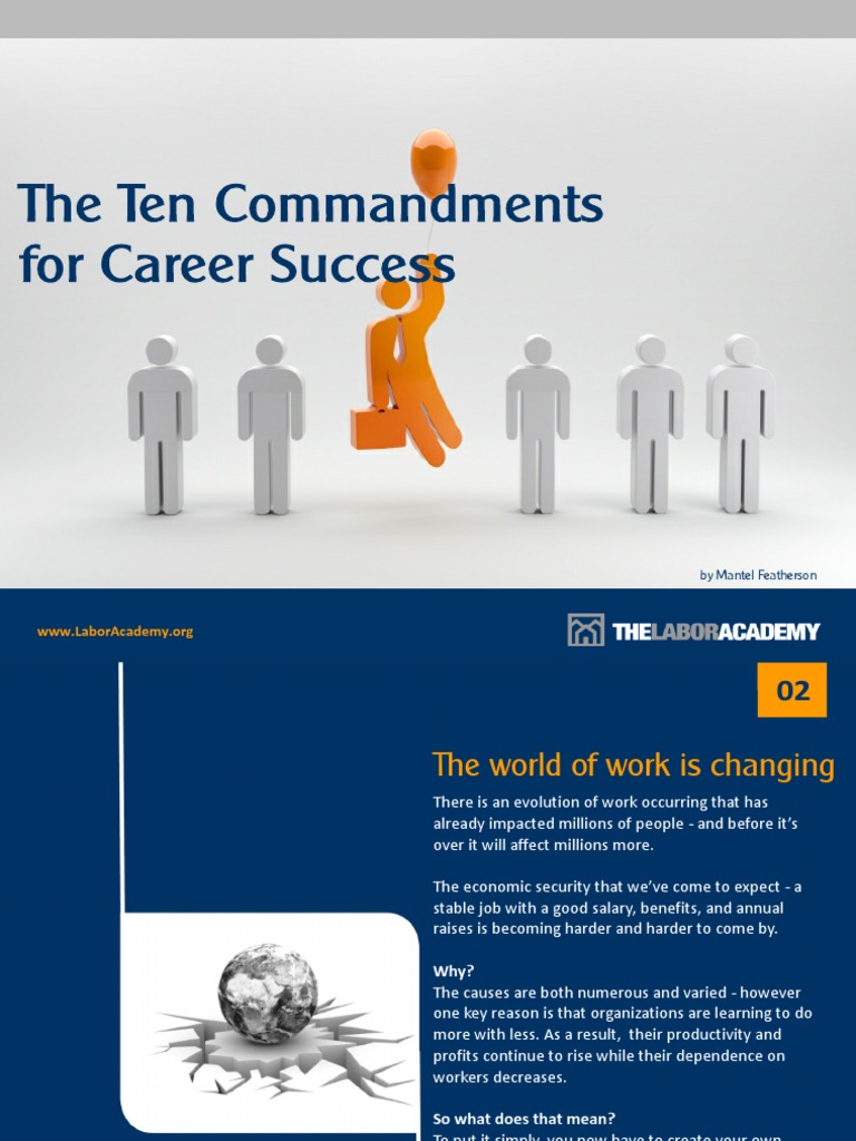 The 10 Commandments For Career Success | PDF | Strategic Management ...