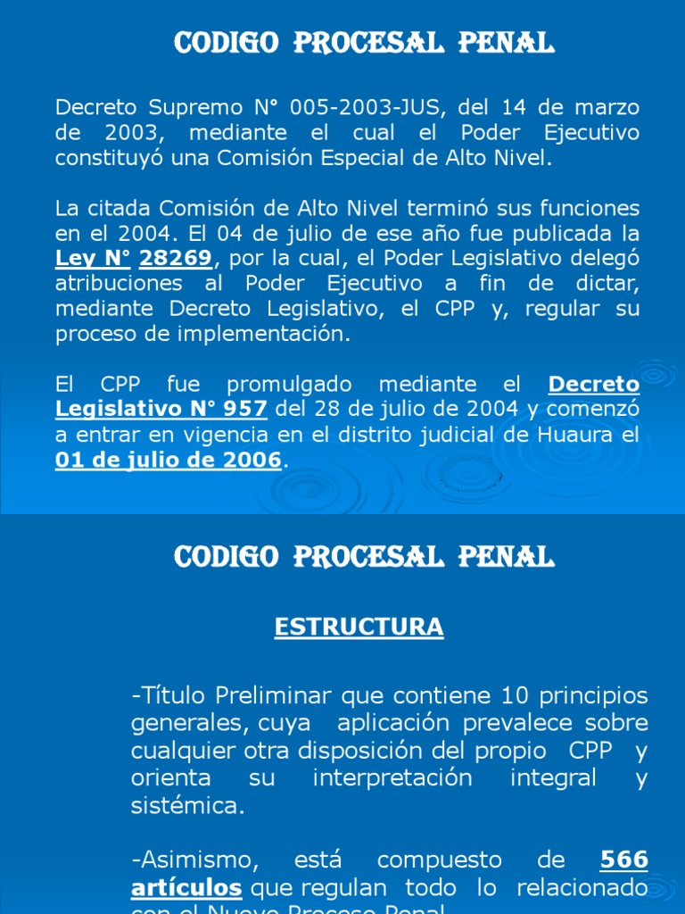 Principios Del NCPP | PDF | Ley procesal | Procedimiento Criminal