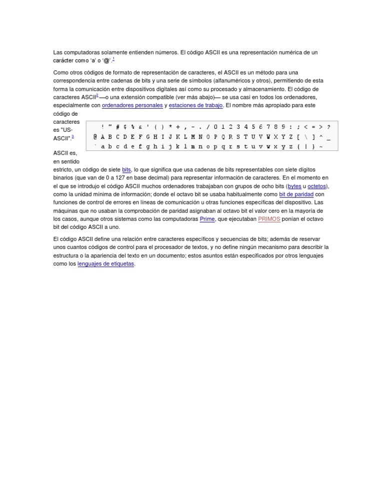Codigo Ascii | PDF | Ascii | Poco