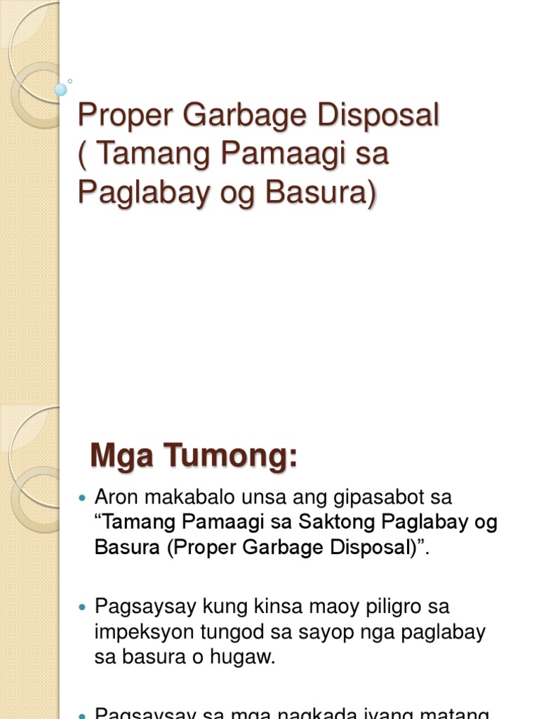 Waste Disposal Management Bisaya Version | PDF