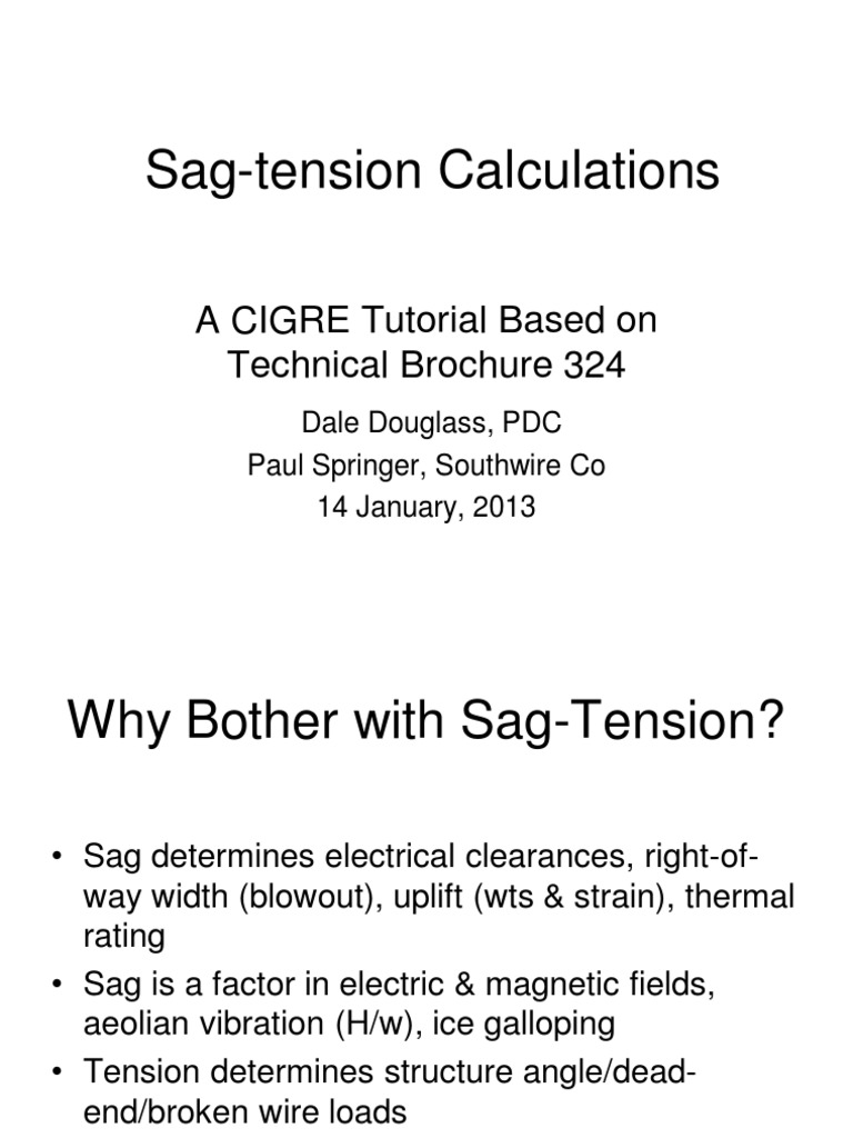 Sag TensionCalcs OHL Tutorial 14jan2013 | PDF | Creep (Deformation) | Mechanical Engineering