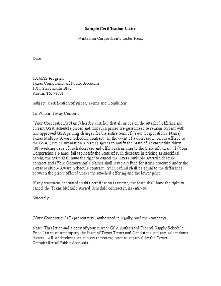 Certification Letter | PDF