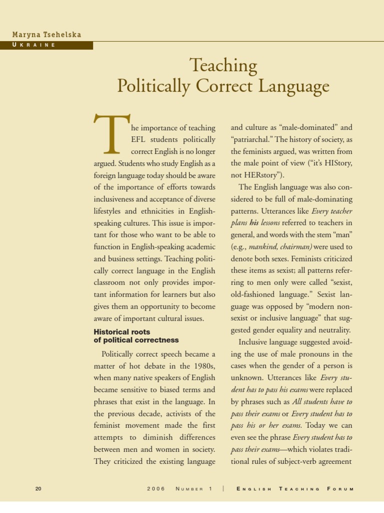 Politically Correct Language | PDF | Political Correctness | Social Science