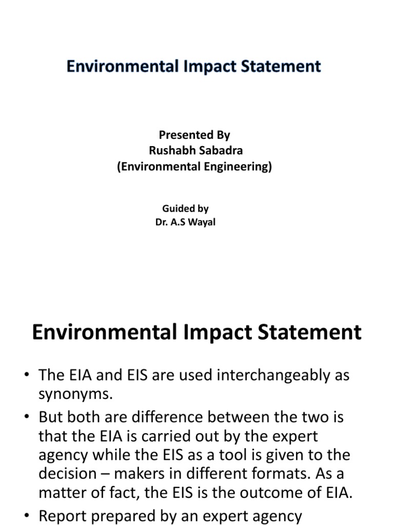 ENVIRONMENTAL IMPACT STATEMENT Final | PDF | National Environmental ...