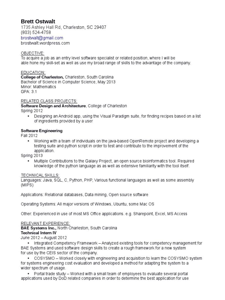 Brett's Resume | PDF | Computers