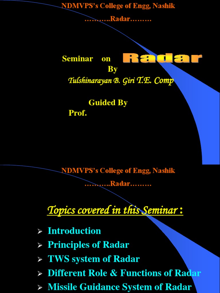 Radio Detection and Ranging (RADAR) | PDF | Radar | Microwave Technology