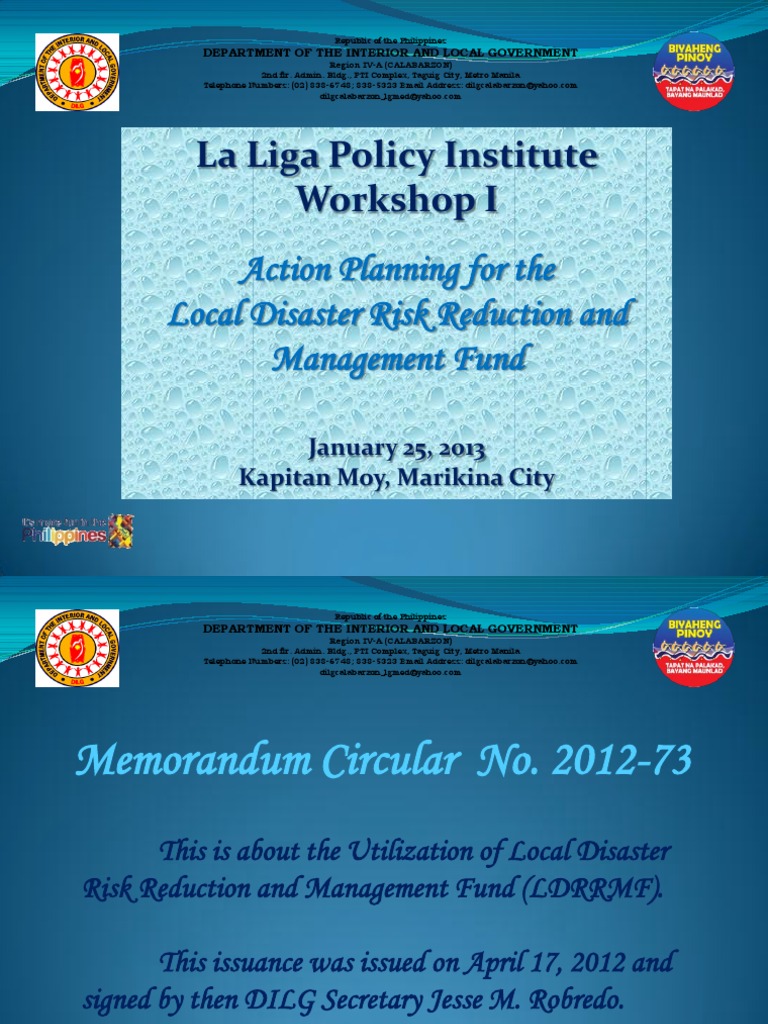 DILG Presentation - LDRRMF | PDF | Emergency Management | Risk Assessment