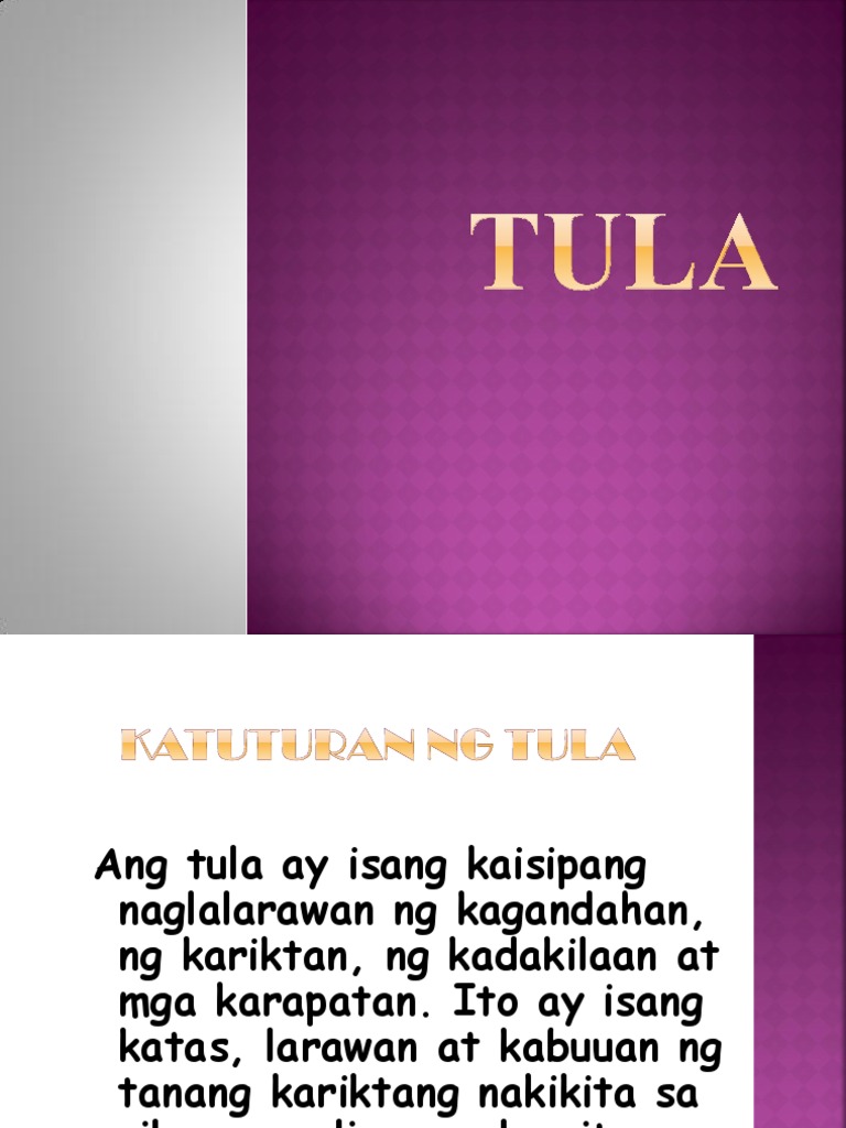 Tula: Katuturan at Elemento | PDF