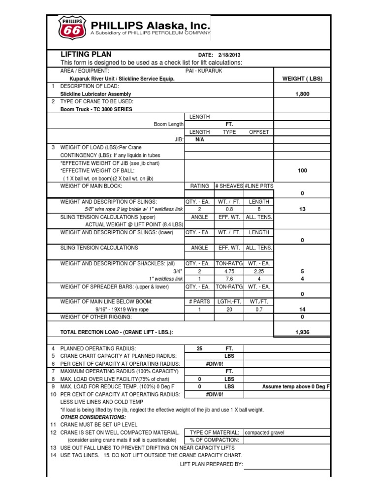 Lifting Plan - 3800 Series Draft | PDF