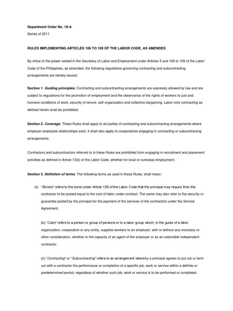 Dole Do 18-A | PDF | Independent Contractor | Employment