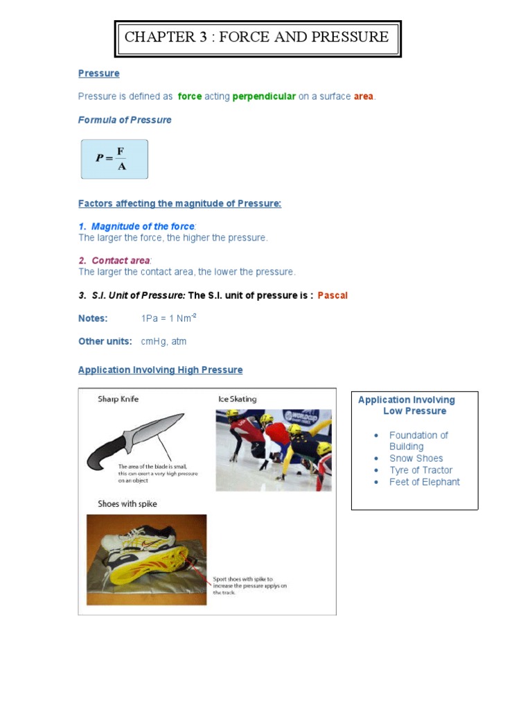 Understanding Pressure in Physics | PDF | Pressure | Brake