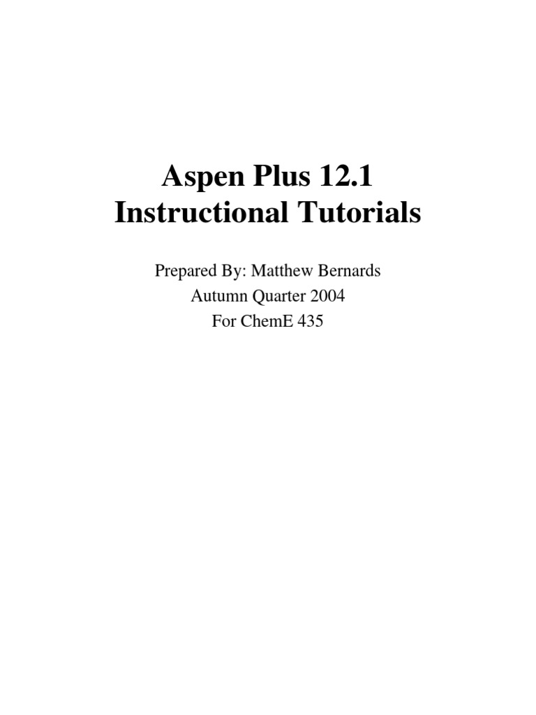 Aspen Tutorial Download Free Pdf Button Computing Simulation