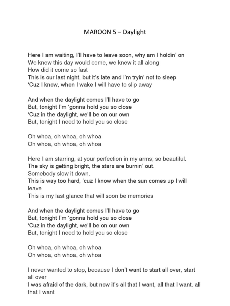 Daylight Maroon 5 Fan Made