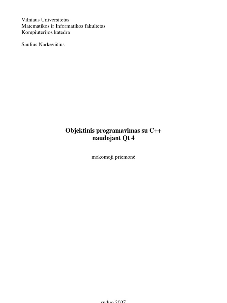 Objektinis Programavimas C++ | PDF